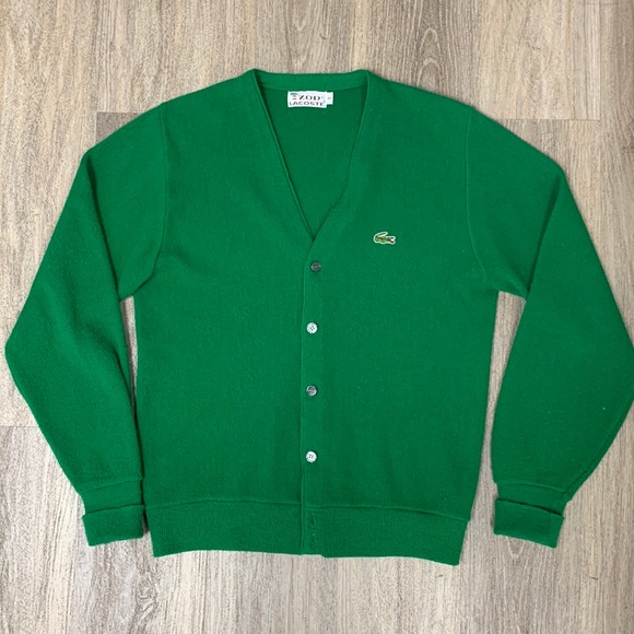 Lacoste | Sweaters | Vintage Lacoste Izod Cardigan Green Small | Poshmark